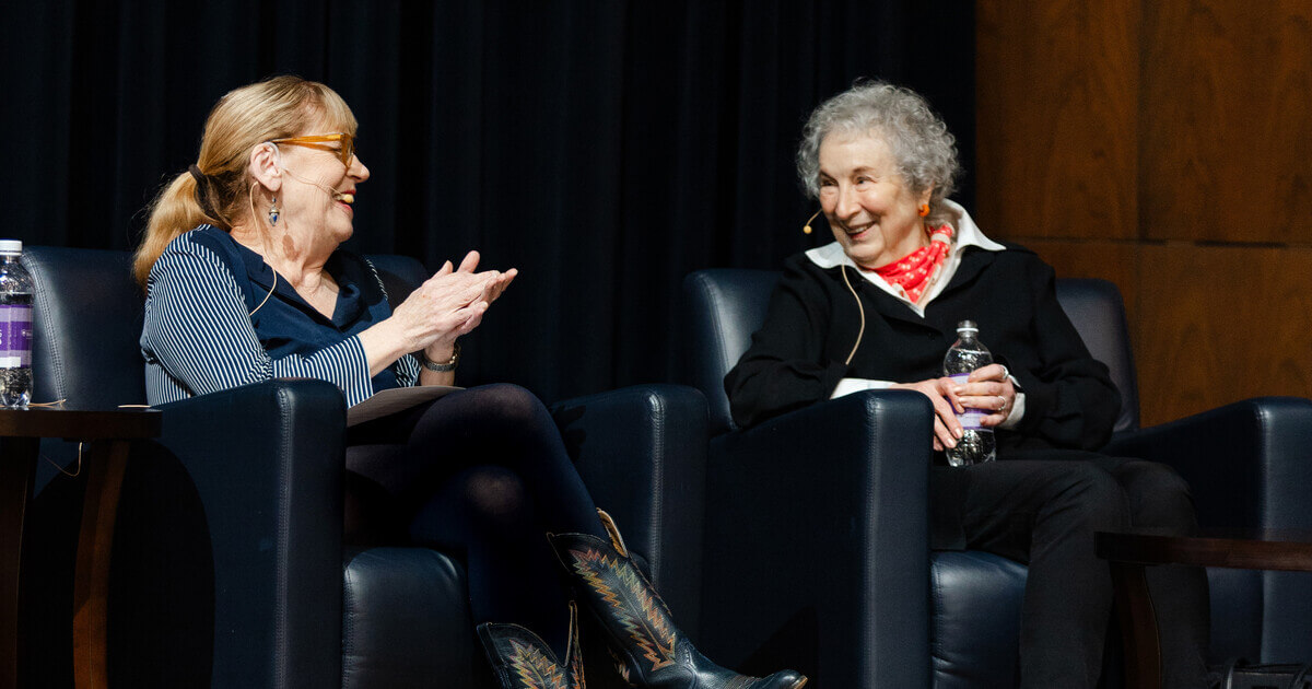 In Conversation: Margaret Atwood and Ann Dowd '78 | Holy Cross Magazine