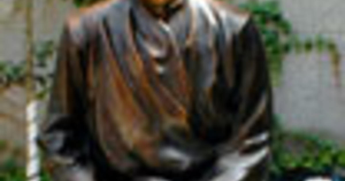 Fr. Arrupe Statue Dedicated in Smith Labs Courtyard | Holy Cross Magazine