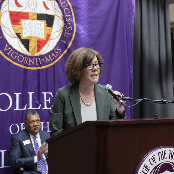 Helen Boucher, M.D., ’86 Remarks: Fauci Dedication Ceremony | Holy ...